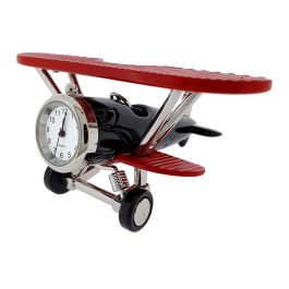 BIPLANE FIXED WING MINIATURE AIR PLANE COLLECTIBLE AVIATION MINI CLOCK ...