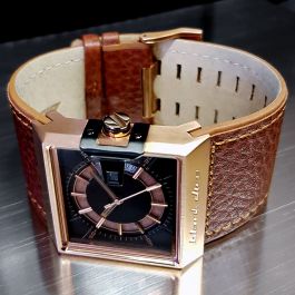 BLACK DICE SOLO WATCH w/ ROTATING DIAL IN CUSTOM SQUARE CASE & WIDE ...